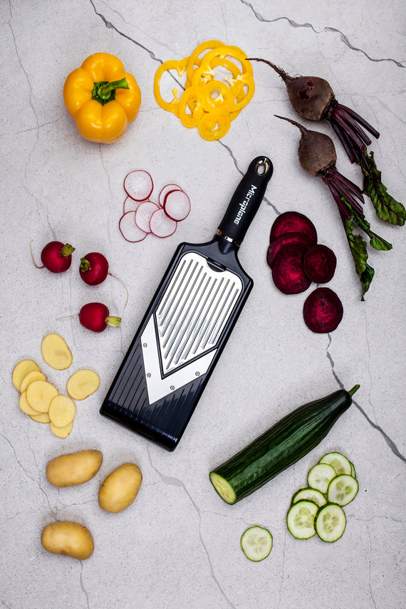 Adjustable V-Slicer with Julienne Blade – Cassandra's Kitchen