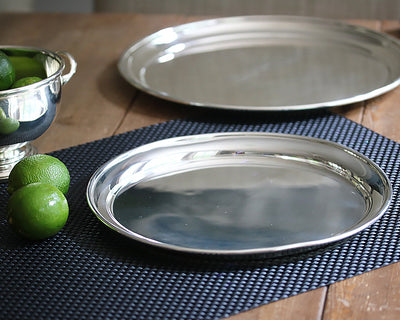 HÔTEL Silver Round Tray | Vintage Pure Silver Tray