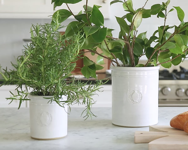 Farmhouse Crock | White Handmade Stoneware Crock – Cassandra's Kitchen