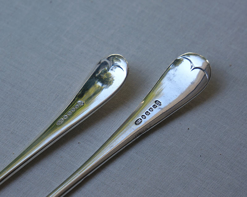 HÔTEL Vintage English Kitchen Spoons | Pure Silver | Set of 2