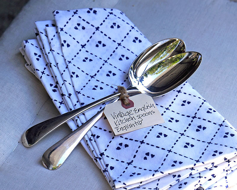 HÔTEL Vintage English Kitchen Spoons | Pure Silver | Set of 2 ...
